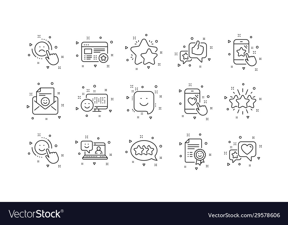 Feedback line icons user opinion customer Vector Image Feedback line icons user opinion customer Vector Image