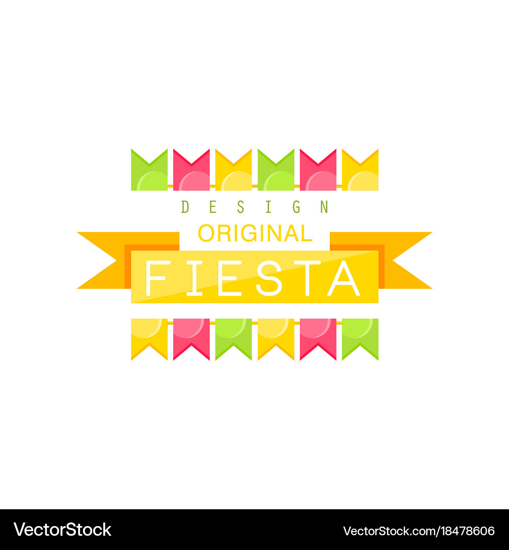 Fiesta logo original design colorful label Vector Image