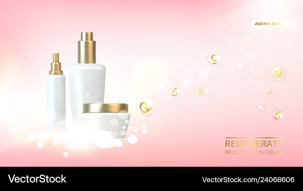 Lotion cream for hand from white bottle jar Vector Image