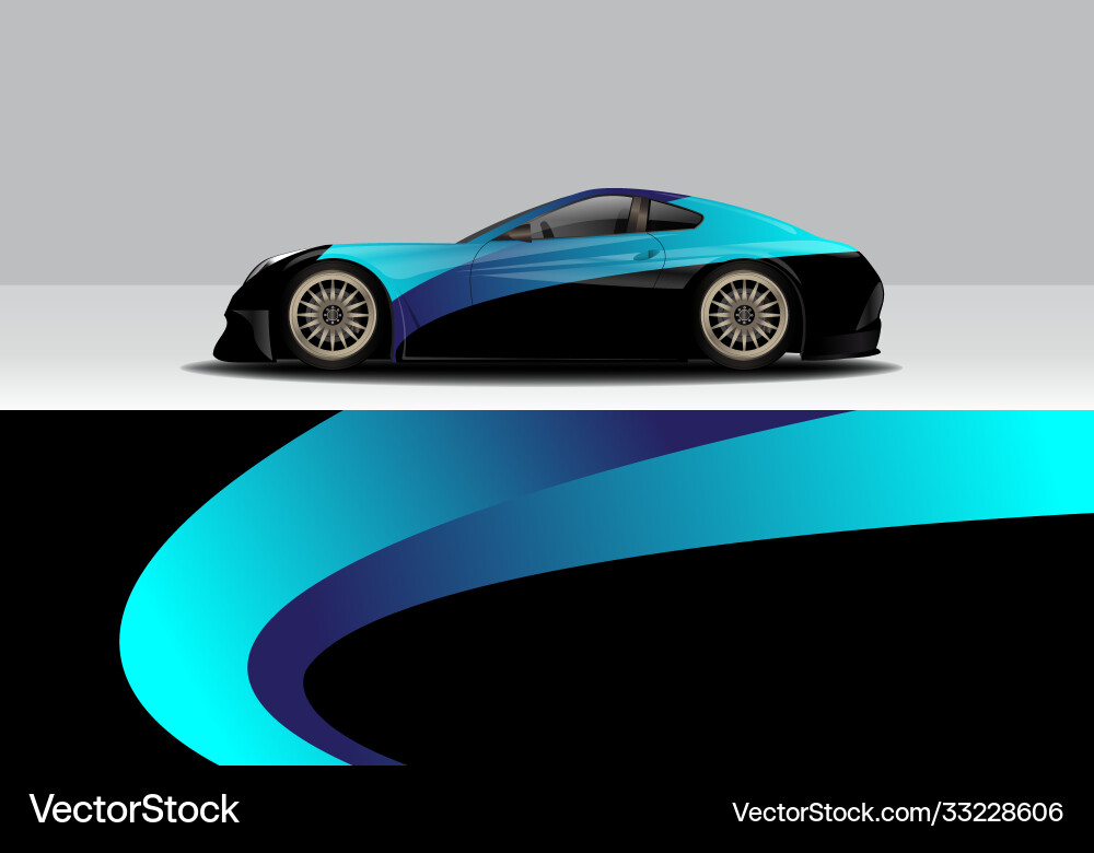Modern sporty abstract car wrap auto sticker Vector Image
