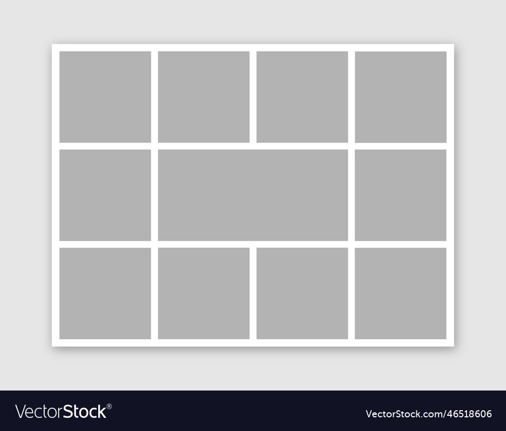 Moodboard Grid Photo Collage Simple Templates Vector Image