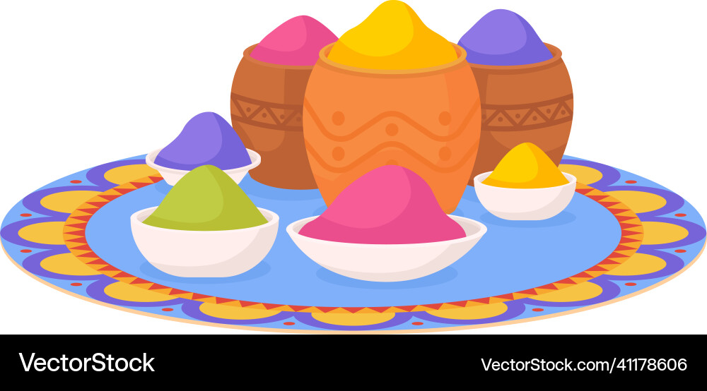 Multicolored powder for holi semi flat color Vector Image