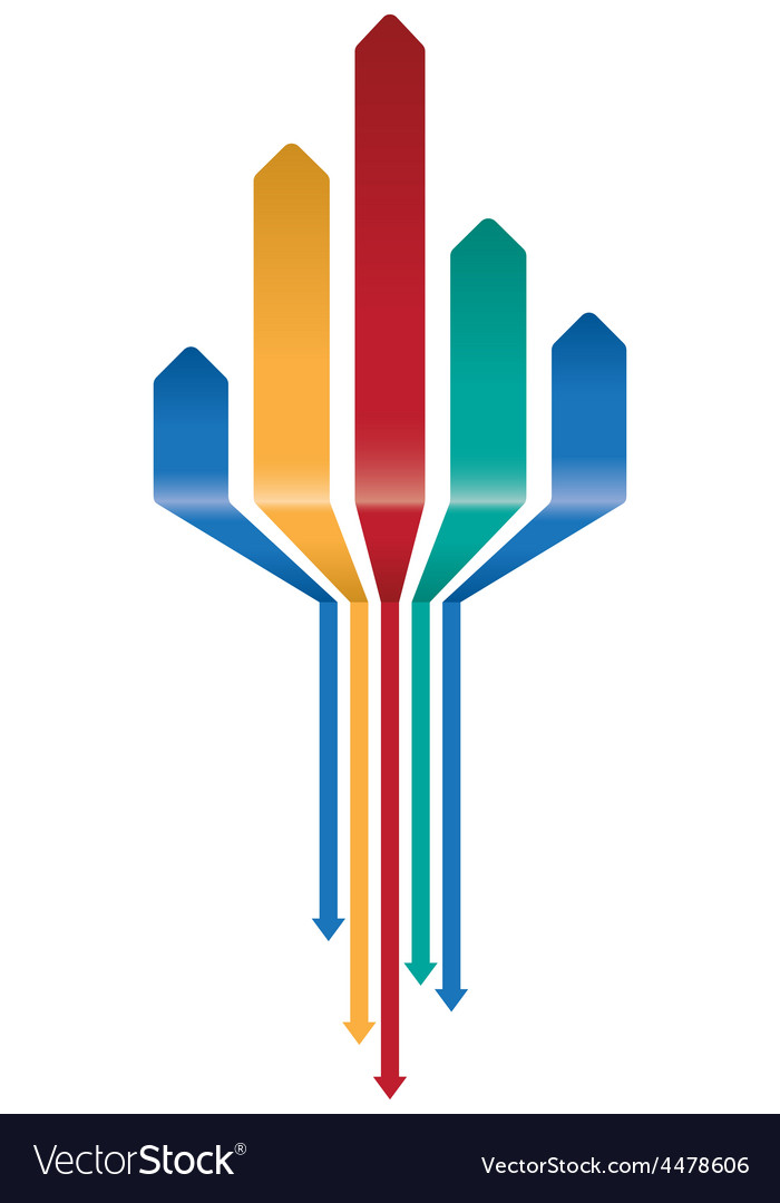 Multicoloured arrow background Royalty Free Vector Image