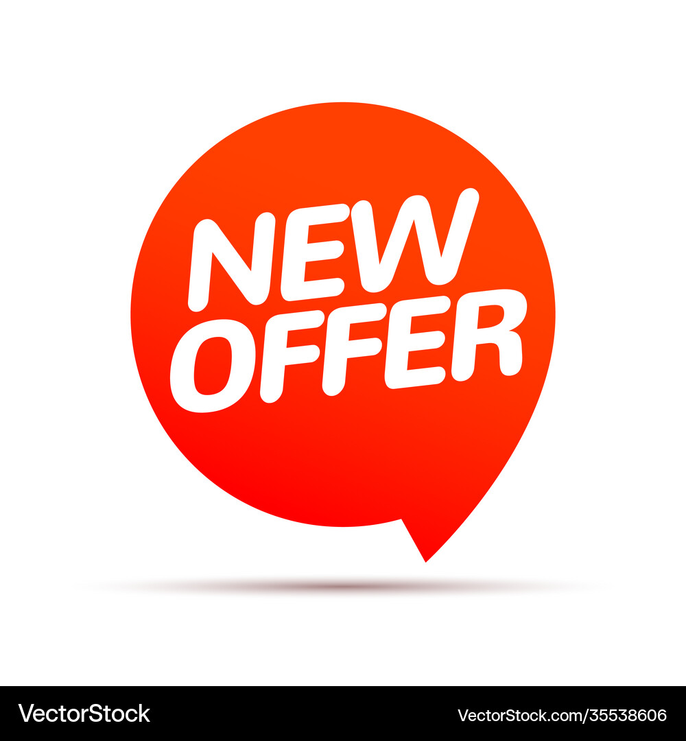 New offer banner red promotion label Royalty Free Vector