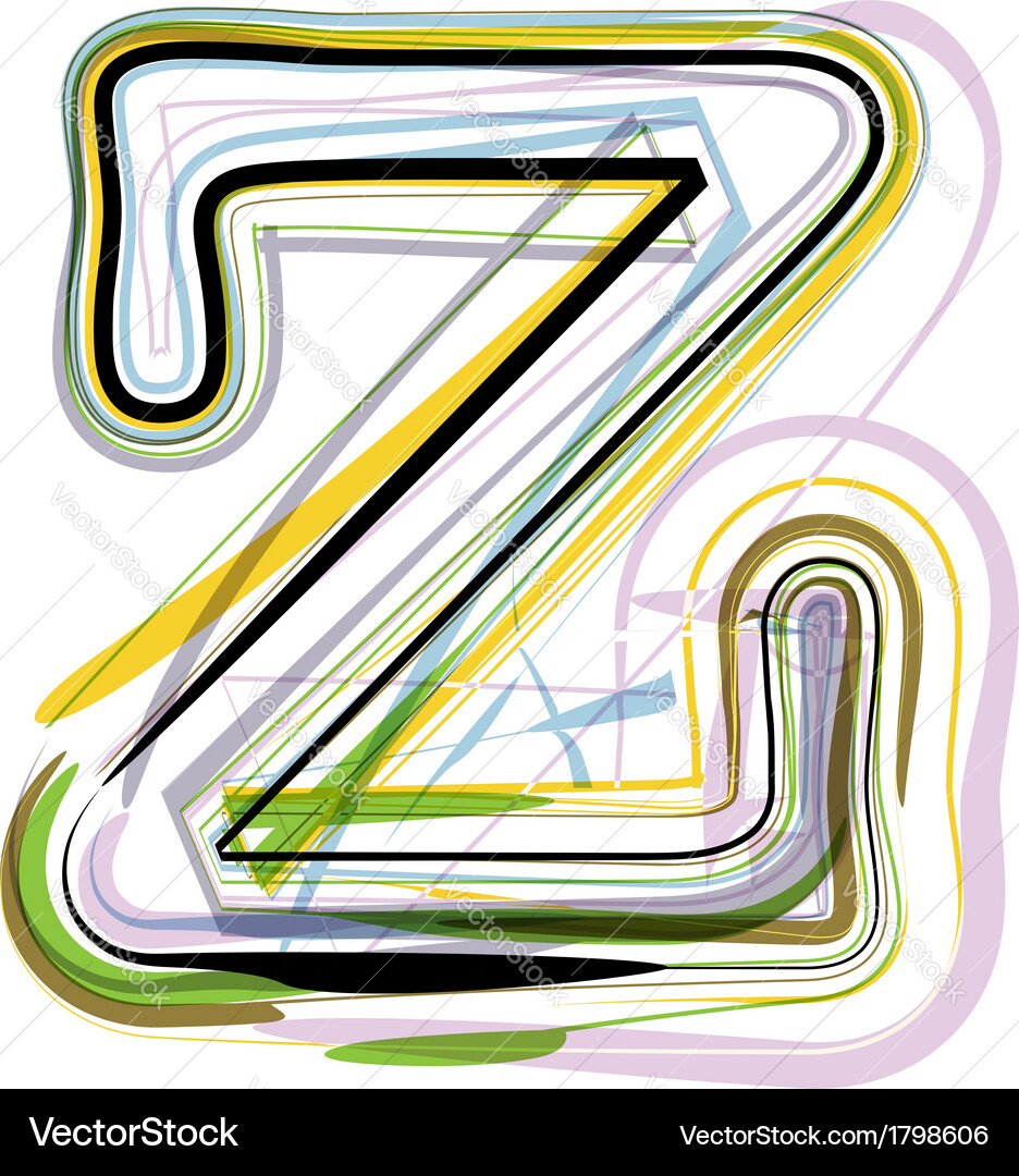 Organic font letter z Royalty Free Vector Image