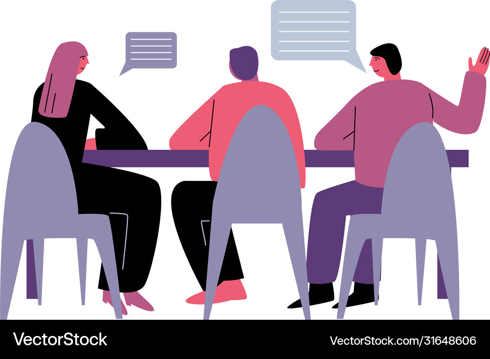 People partners sitting and discussing strategy Vector Image