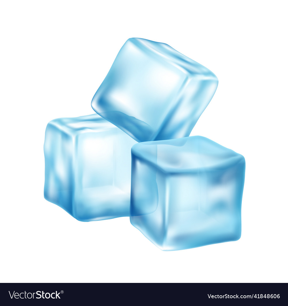 Realistic ice cubes composition Royalty Free Vector Image