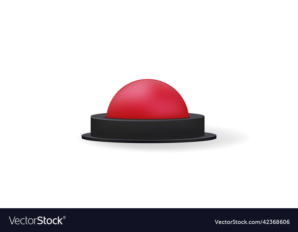 Red Button Side View Volumetric Symbol Royalty Free Vector
