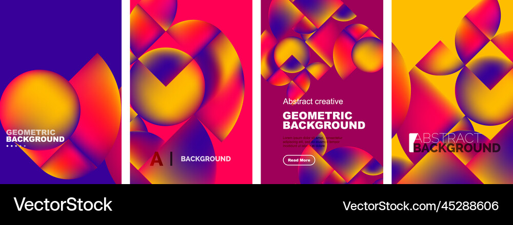 Set of abstract geometric posters designs Vector Image