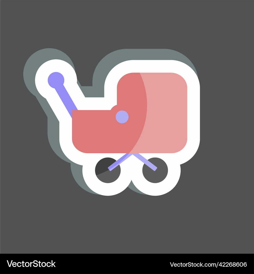 Sticker stroller 1 suitable for baby symbol Vector Image