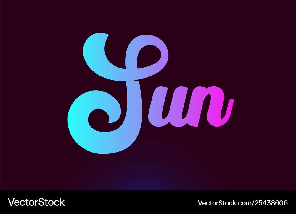 Sun pink word text logo icon design for typography