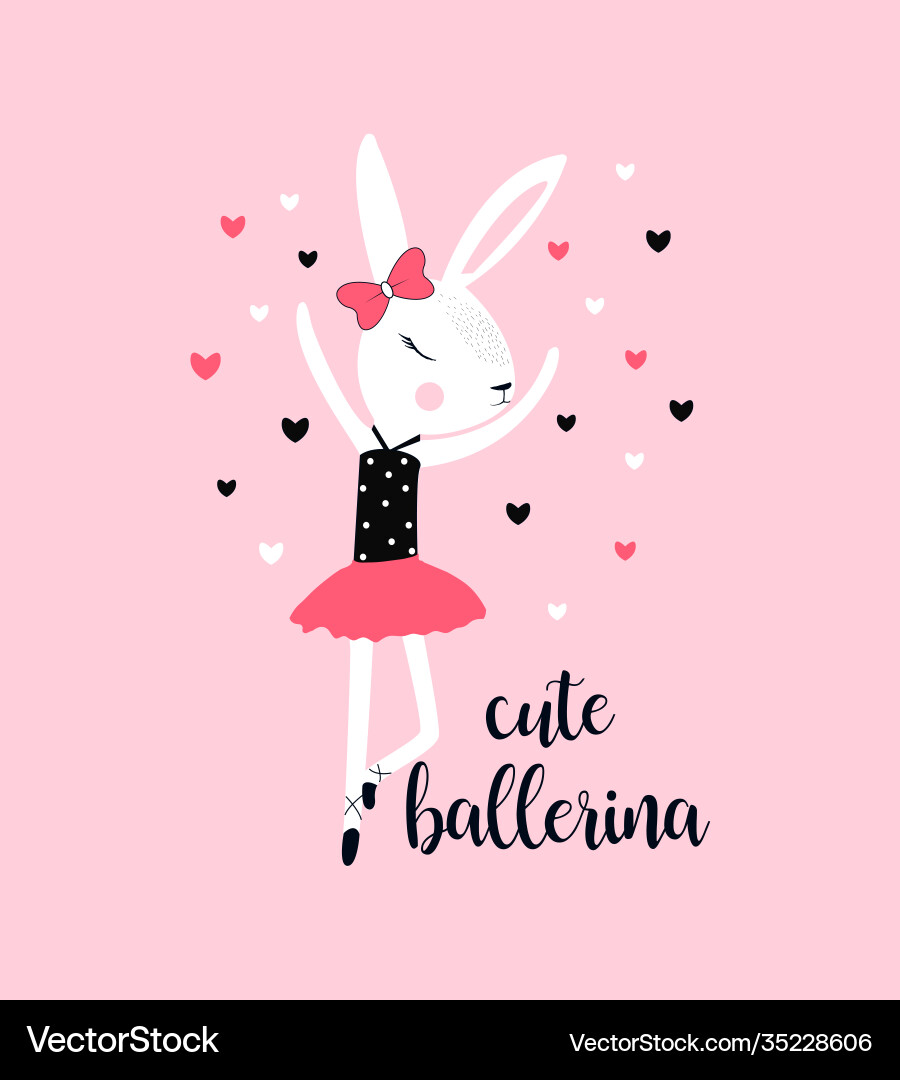 Sweet ballerina bunny Royalty Free Vector Image