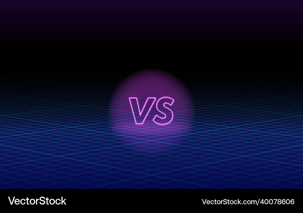 Versus template design in 80s style futuristic Vector Image