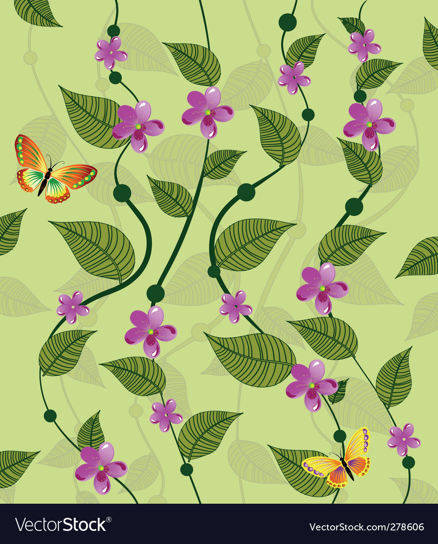 Vines flower pattern Royalty Free Vector Image