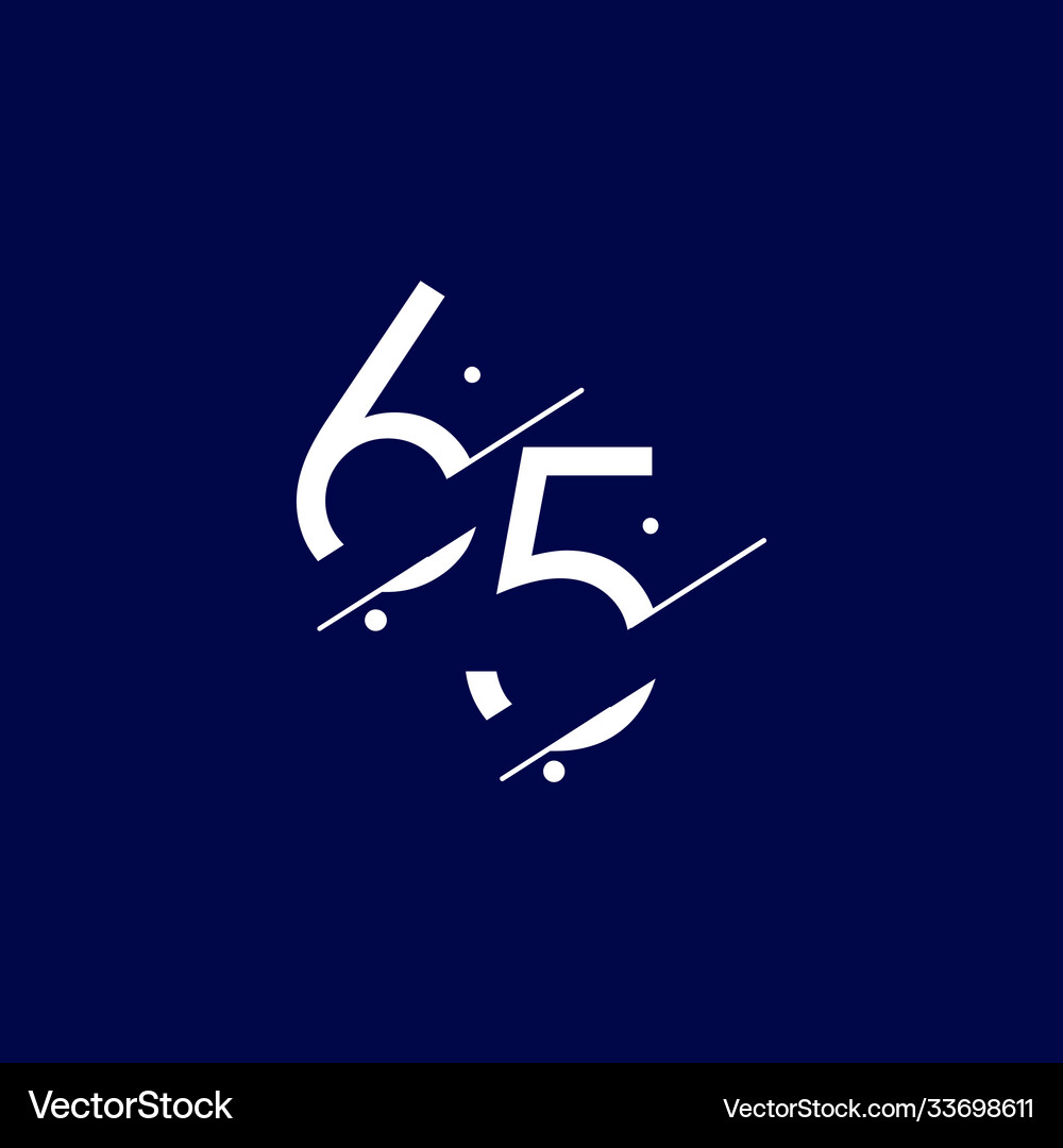 65 years anniversary celebration elegant number Vector Image