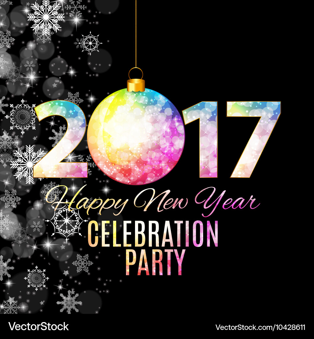 Abstract beauty 2017 new year celebration poster Vector Image