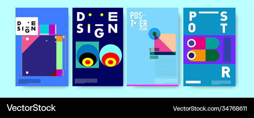 Abstract colorful collage poster design template Vector Image