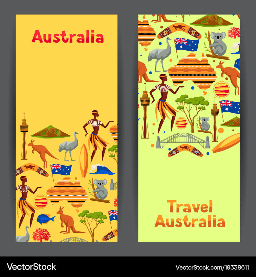 Australia banners design australian traditional Vector Image