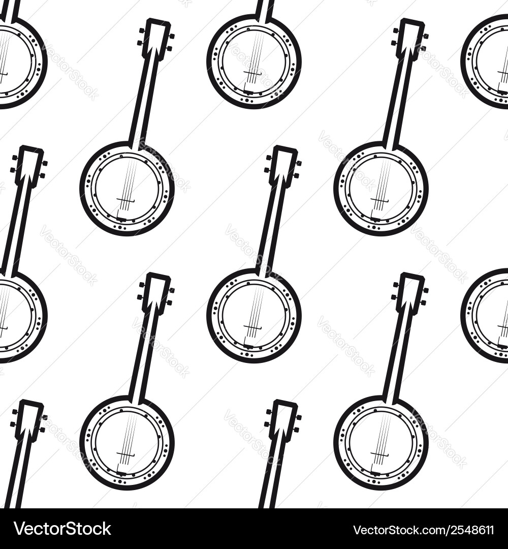 Banjo seamless background pattern Royalty Free Vector Image