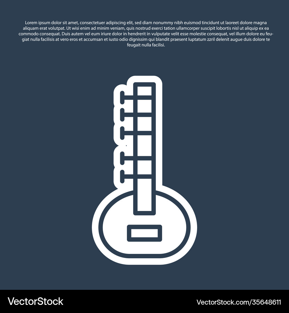 Blue line sitar classical music instrument icon Vector Image