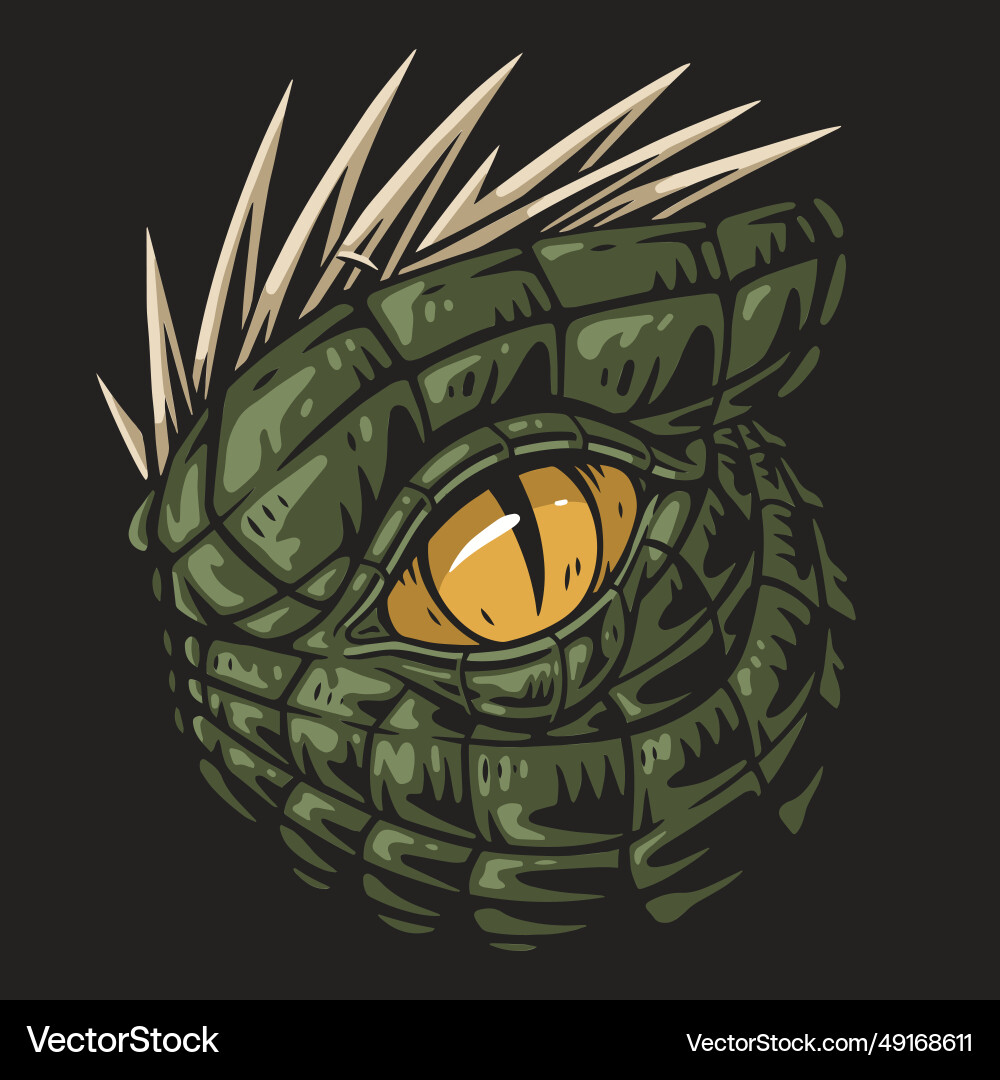 Fantastic monster eye label colorful Royalty Free Vector