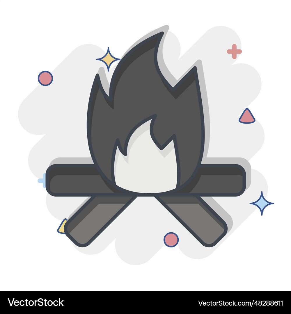 Icon fire related to american indigenous symbol Vector Image