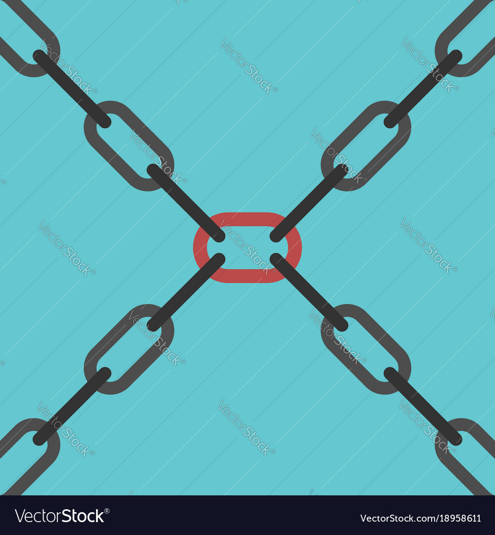 Intersecting chains team concept Royalty Free Vector Image