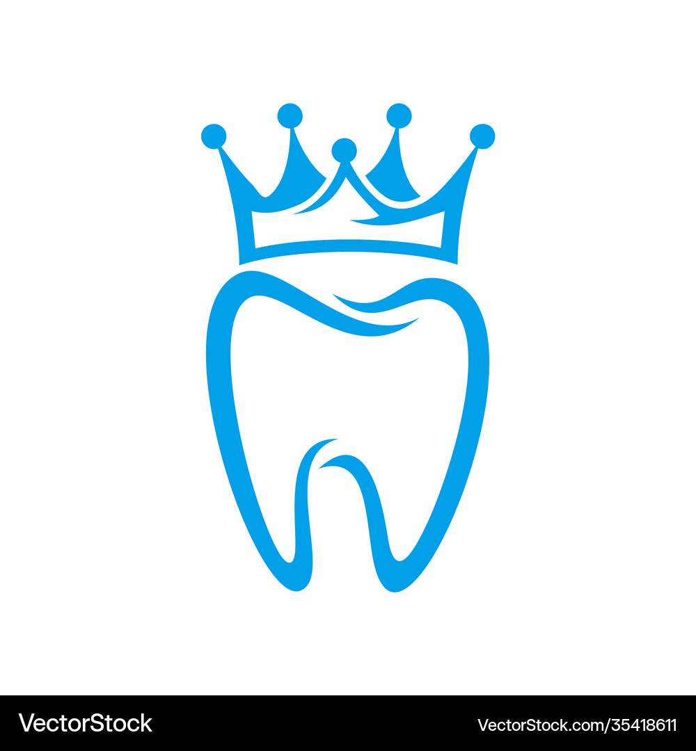 King tooth dental logo icon Royalty Free Vector Image
