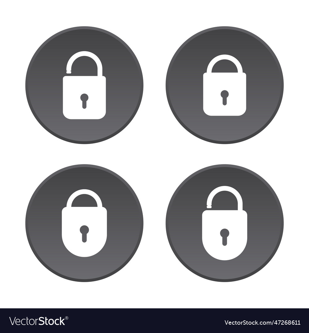 Lock unlock security icon padlock in 3d circle Vector Image