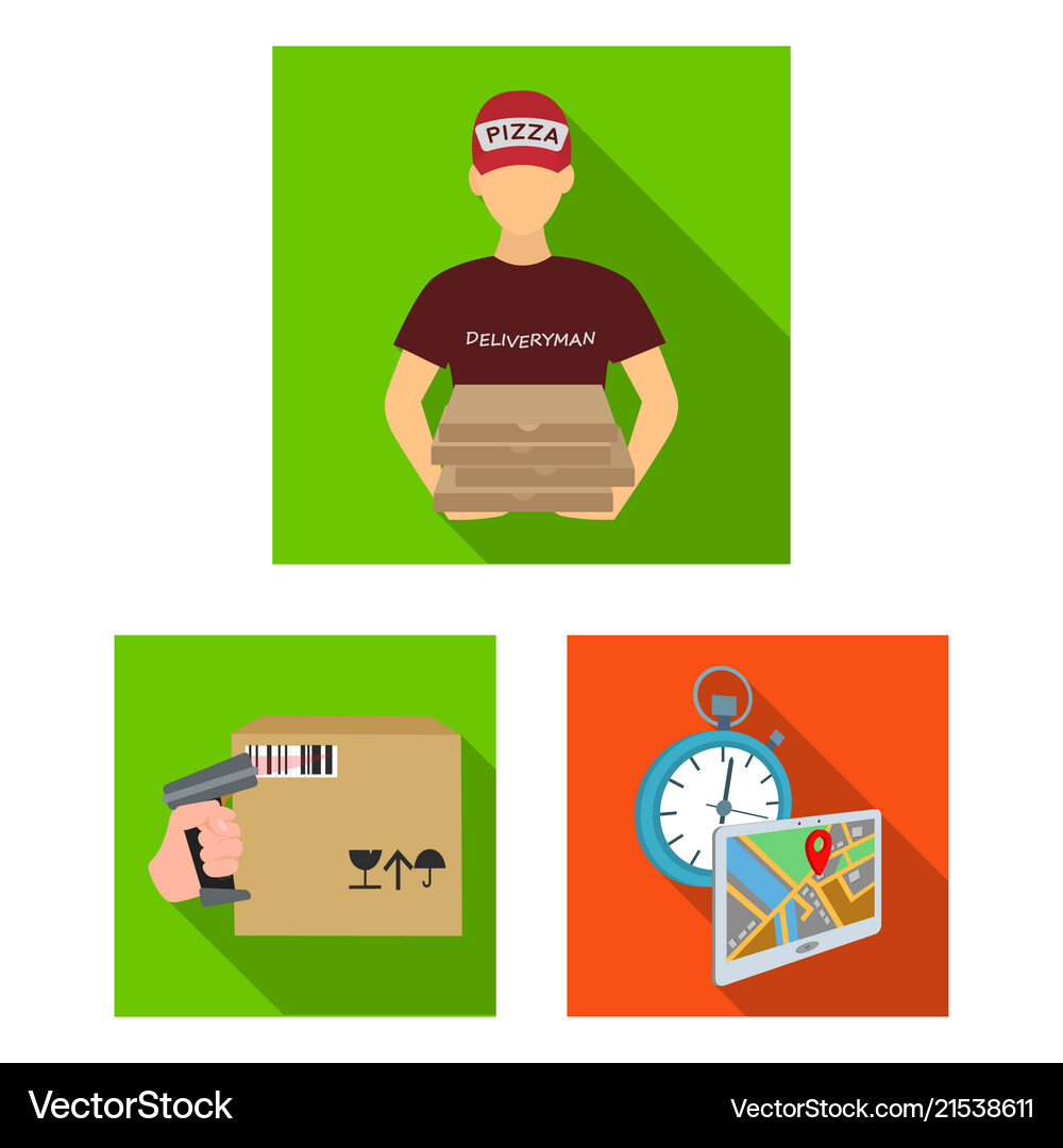 Logistics and delivery flat icons in set Vector Image