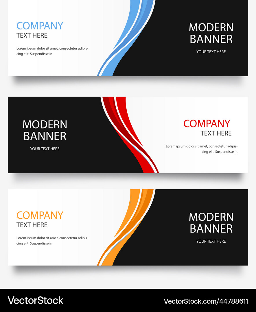 Modern business banner with waves design Vector Image