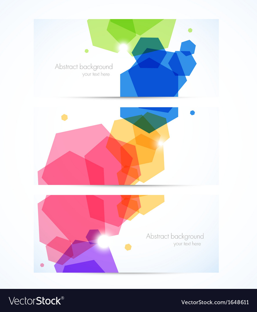 Set of banners with hexagons Royalty Free Vector Image