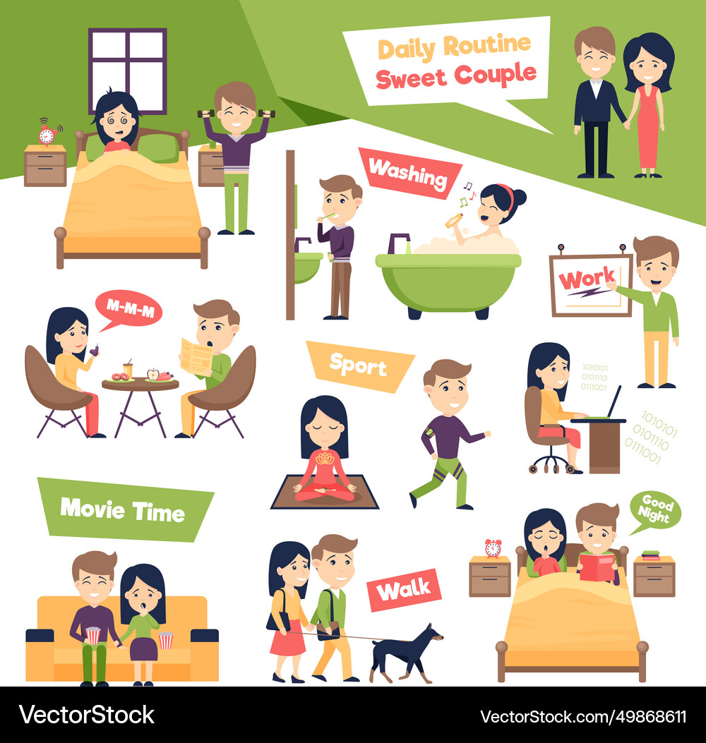 Set of daily people Royalty Free Vector Image - VectorStock