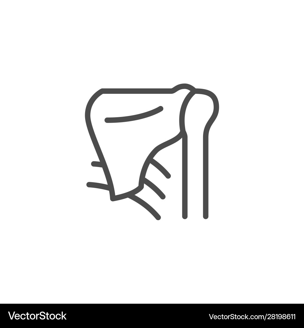 Shoulder blade and joint line outline icon Vector Image