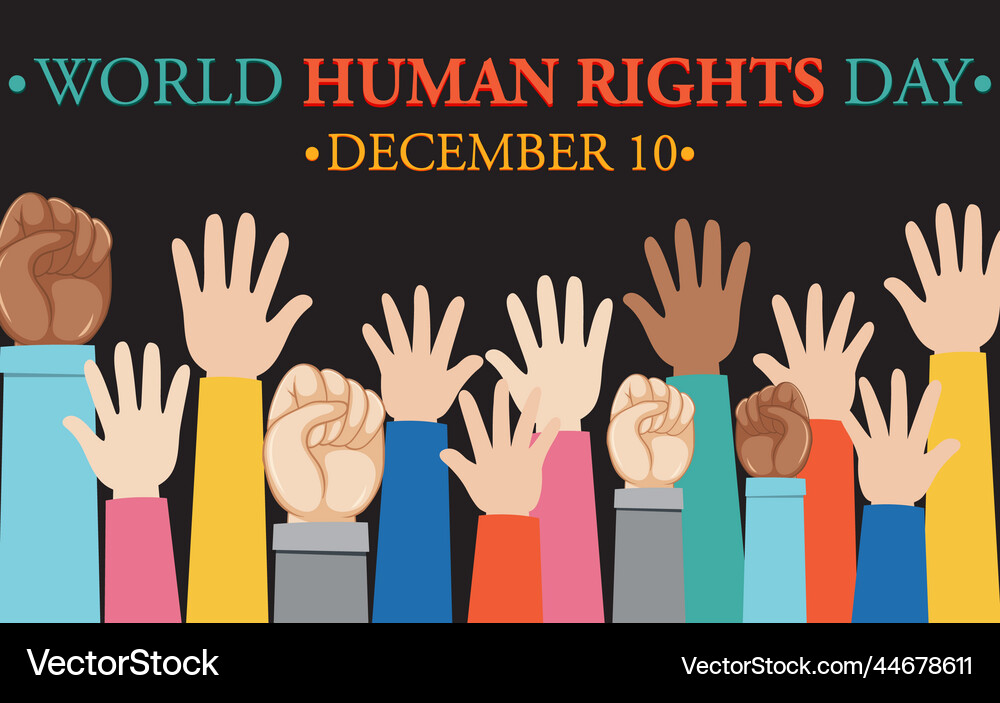 World human rights day poster design Royalty Free Vector