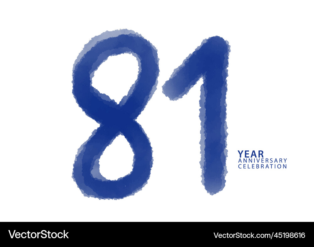 81 year anniversary celebration blue color Vector Image