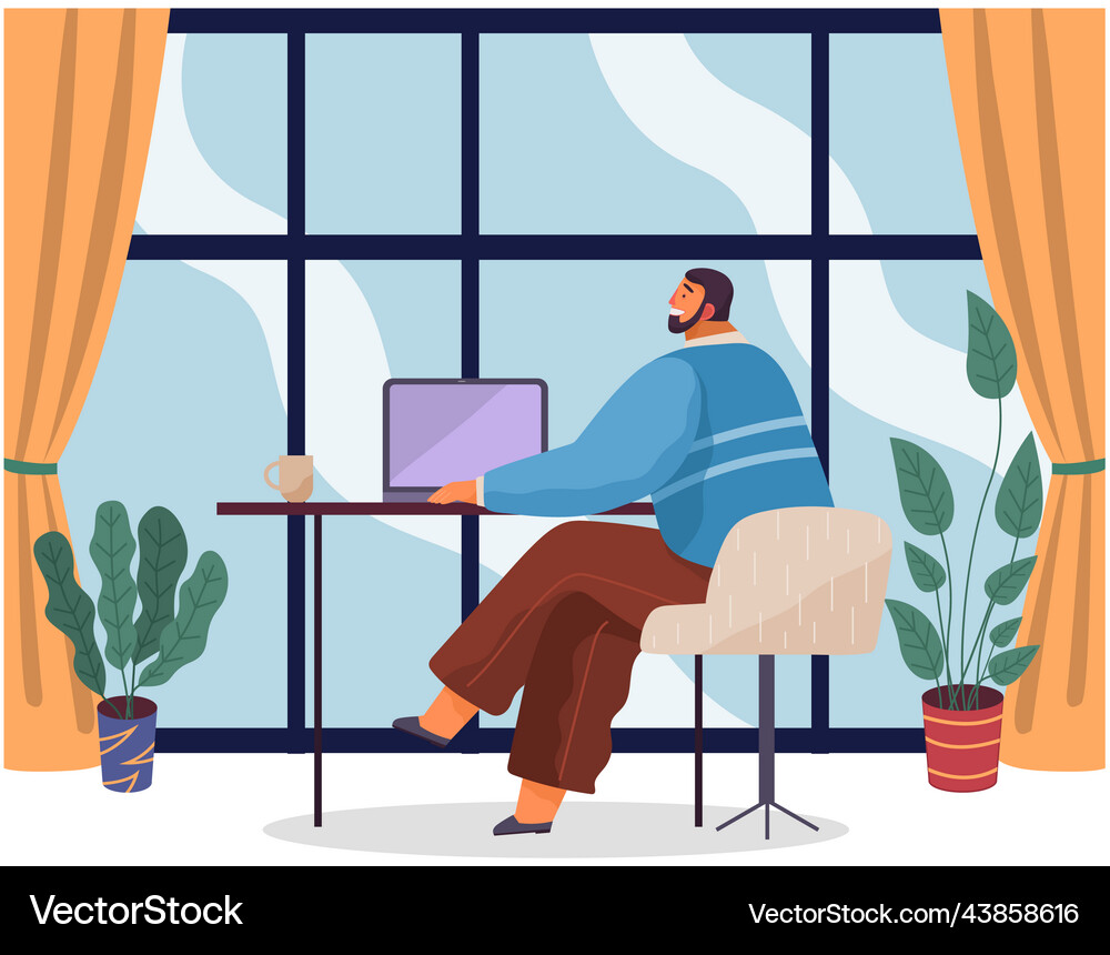 Business employees on their workspace co-worker Vector Image
