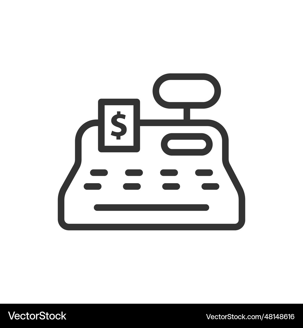 Cash register outline icon Royalty Free Vector Image