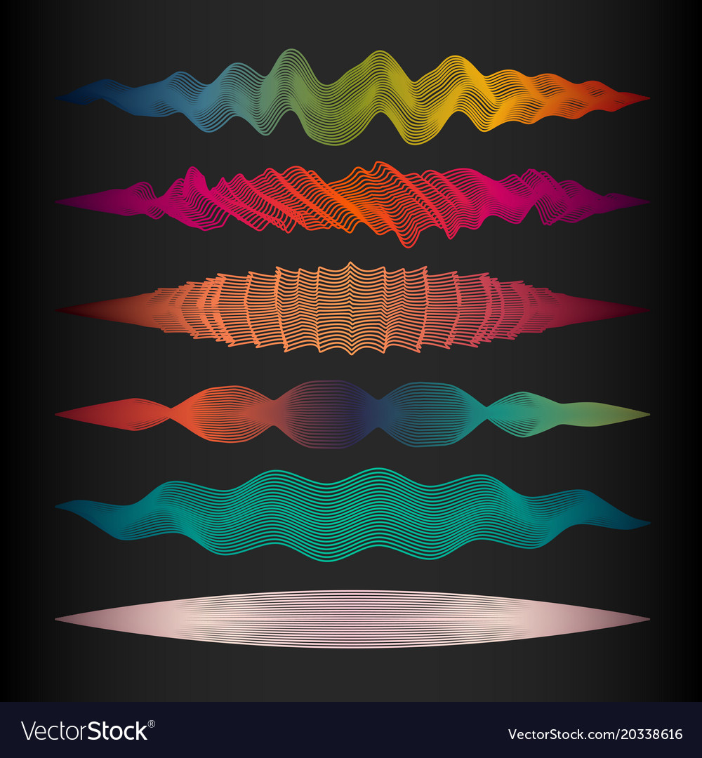 Collection wave line design elements Royalty Free Vector