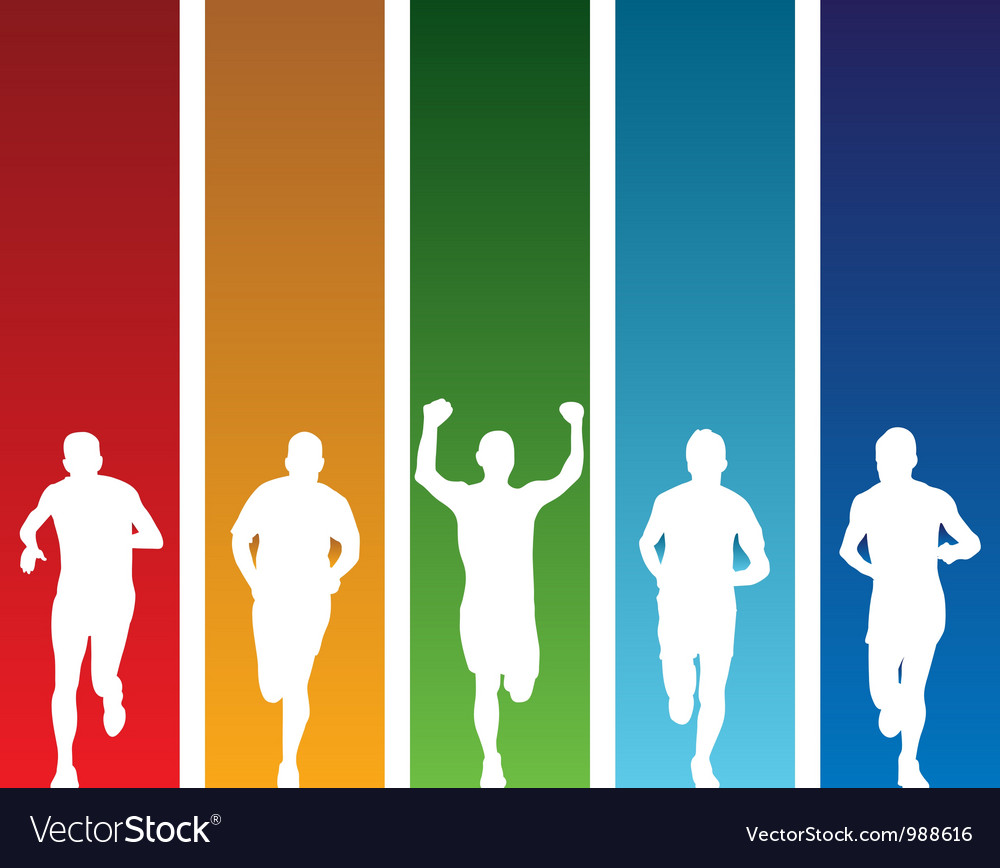 Colourful runners Royalty Free Vector Image - VectorStock