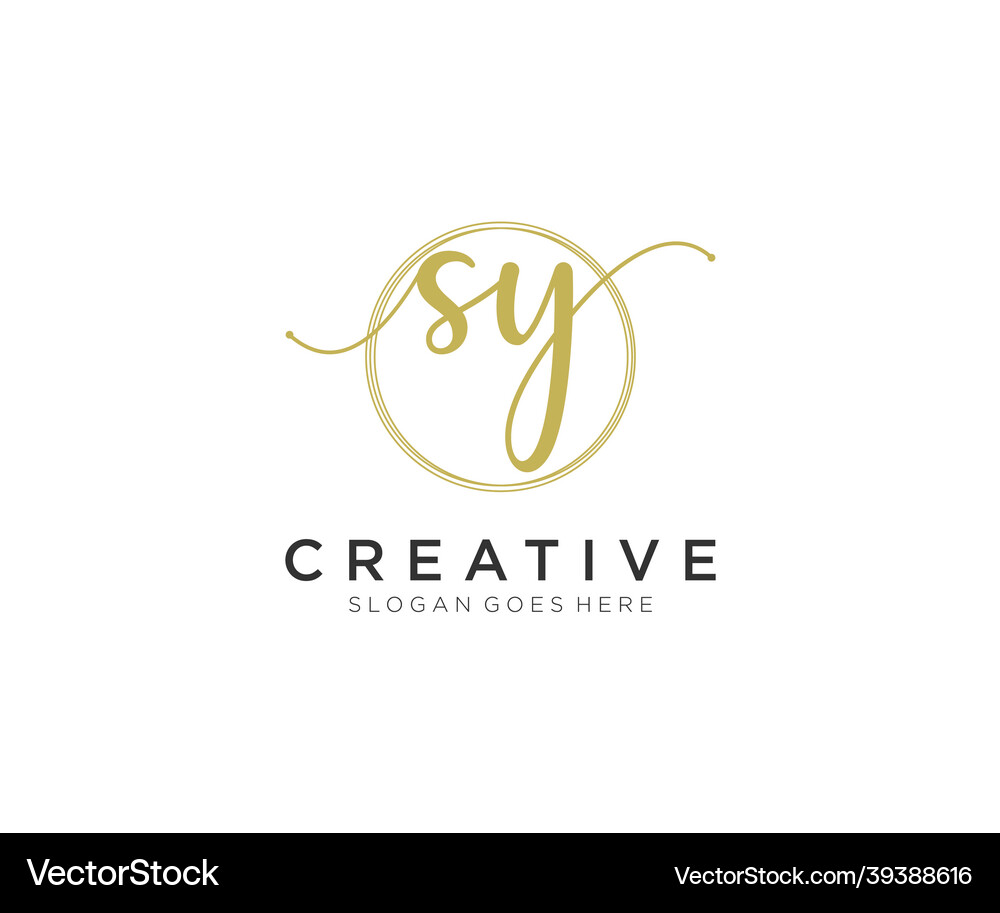 Initial sy feminine logo beauty monogram Vector Image