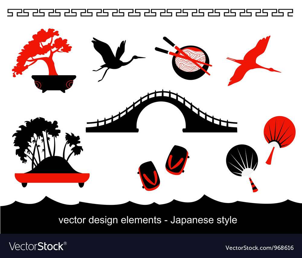 Japan set Royalty Free Vector Image - VectorStock