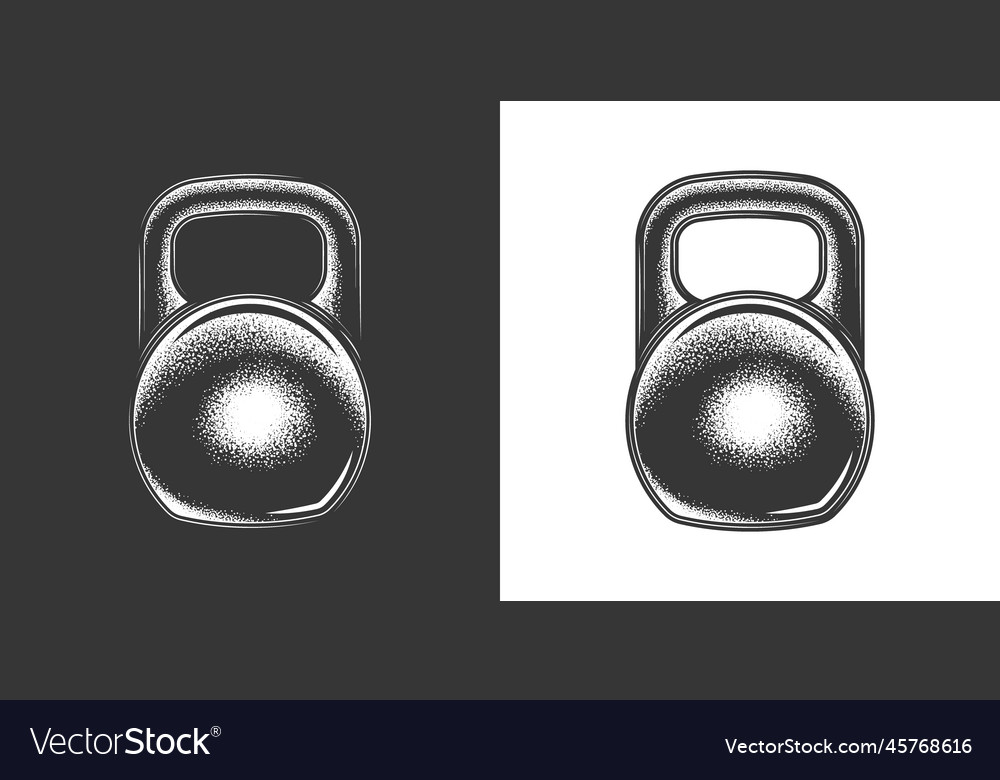 Kettlebell in vintage style Royalty Free Vector Image