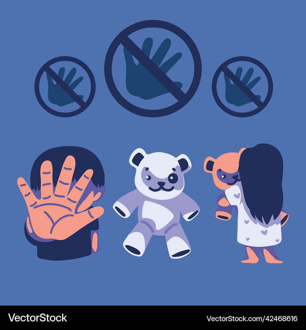 Kids victims child abuse Royalty Free Vector Image