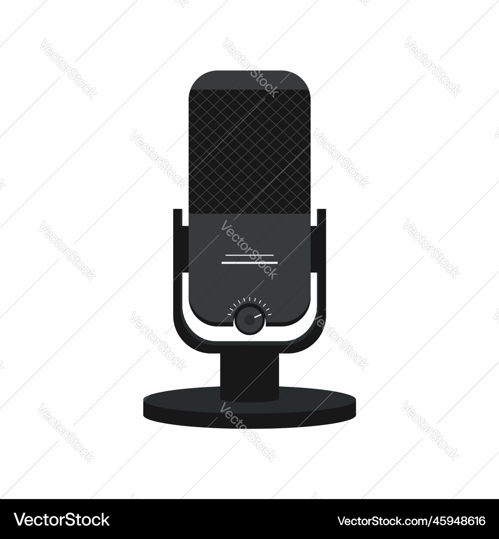 Microphone icon in a fashionable flat style Vector Image