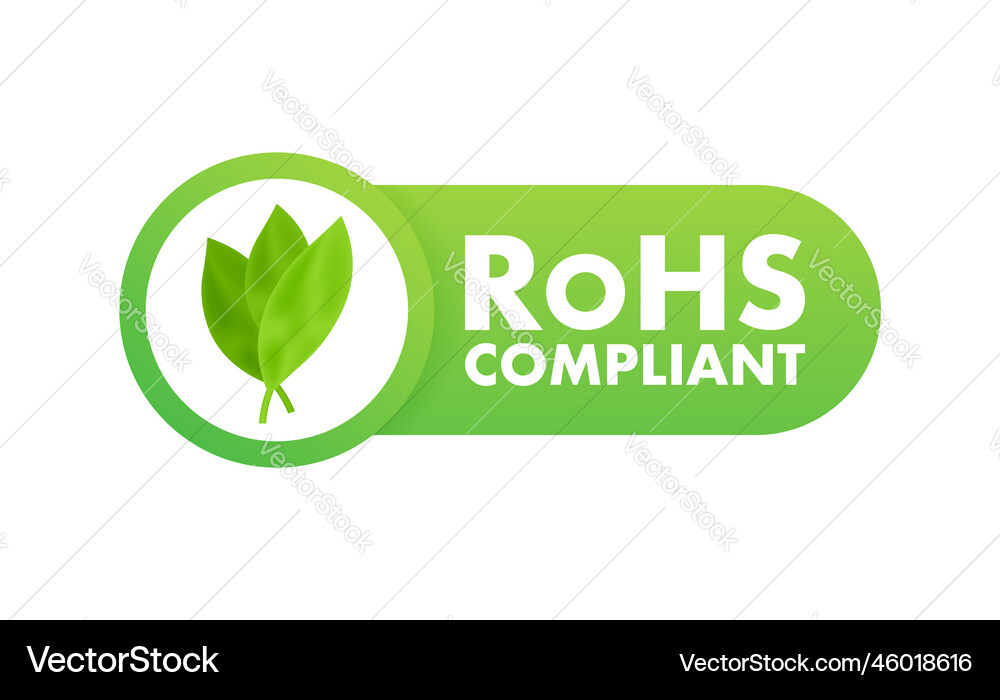 Rohs compliant symbol label quality mark rohs Vector Image