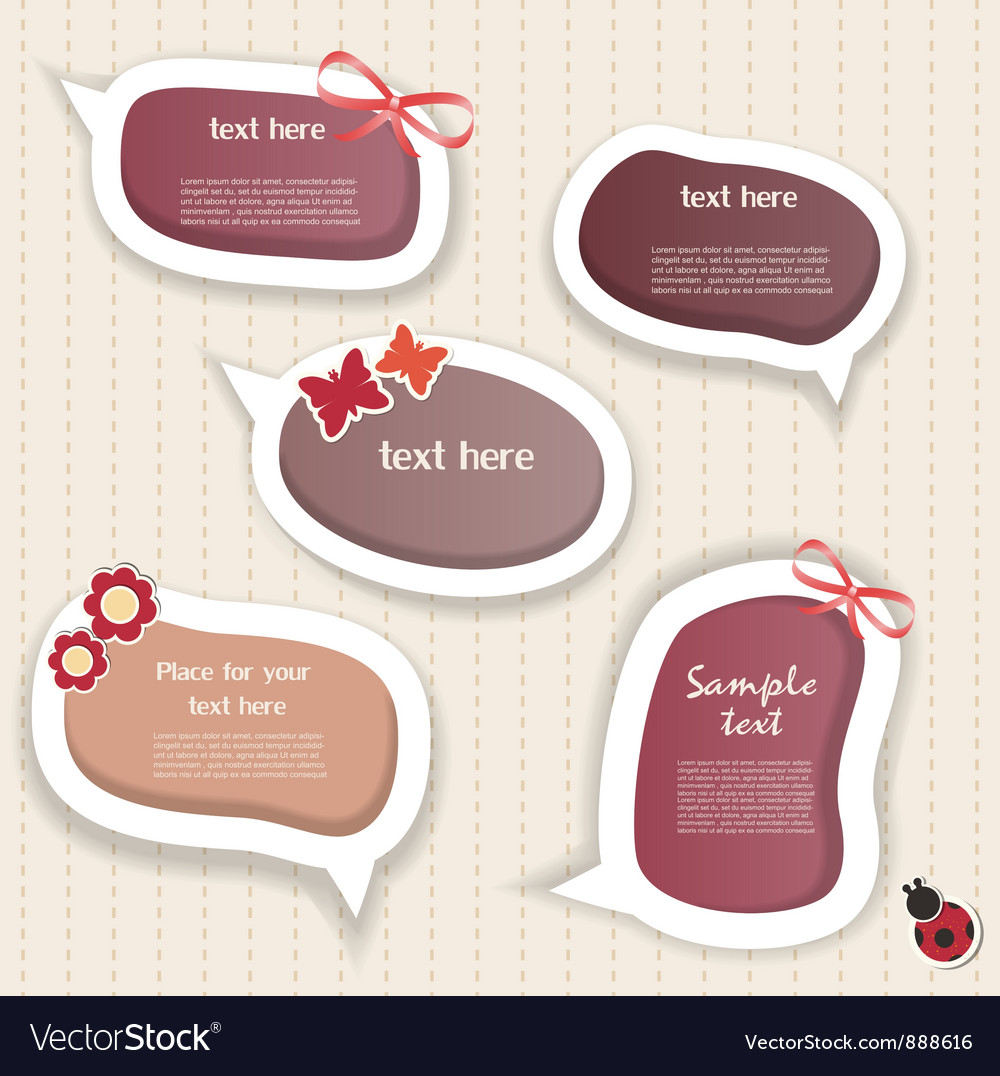 Speech bubbles scrapbook elements Royalty Free Vector Image