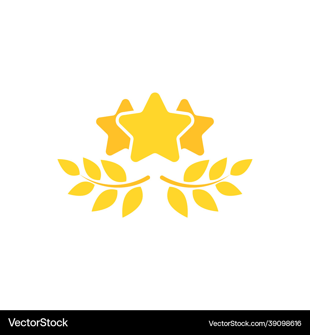 Valid seal icon golden star with win laurel Vector Image