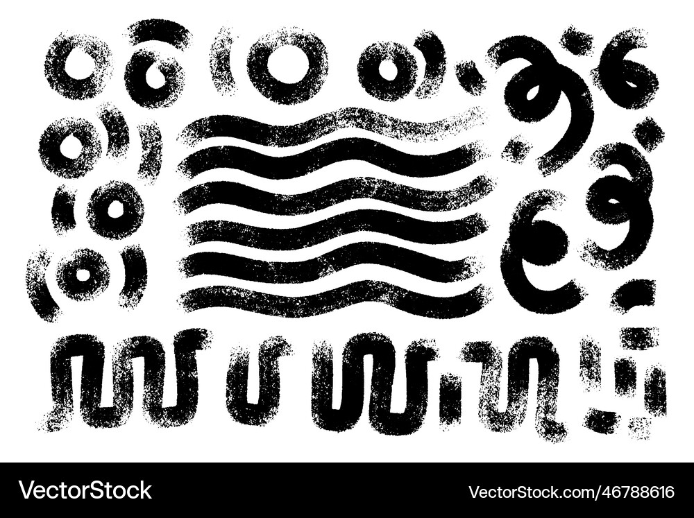 Wide pastel hand drawn scribble set Royalty Free Vector