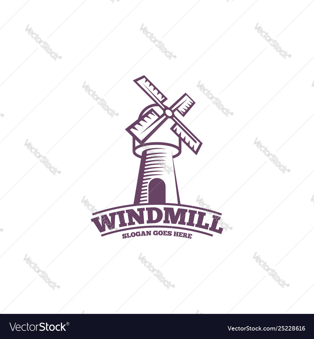 Windmill logo template Royalty Free Vector Image